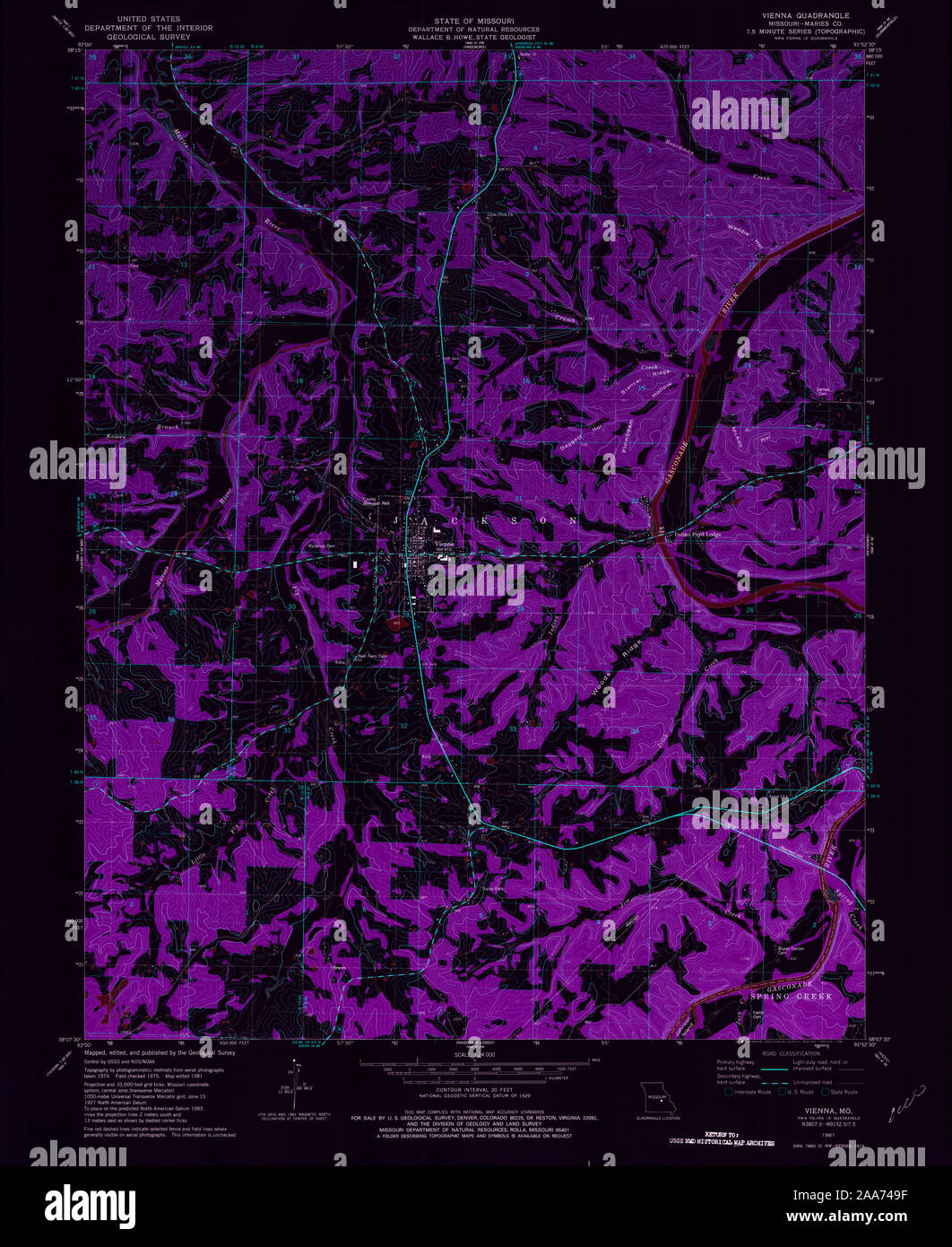 Vienna missouri map hi-res stock photography and images - Alamy