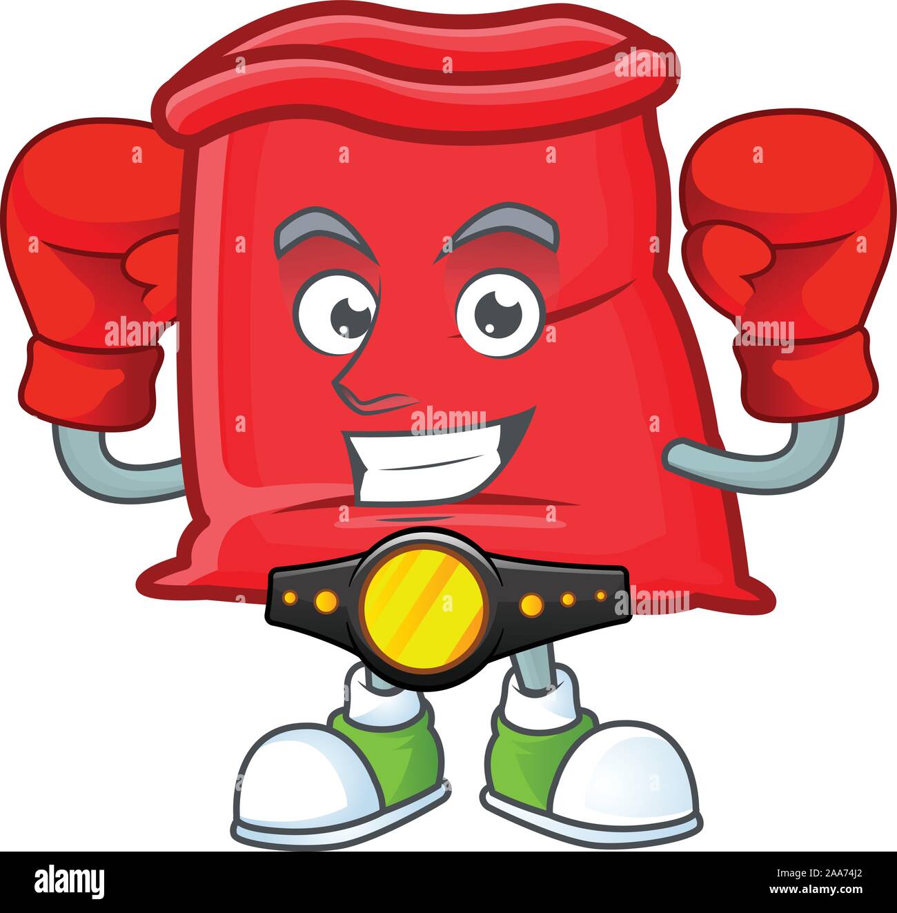 Red santa bag open with boxing cartoon Stock Vector Image & Art - Alamy
