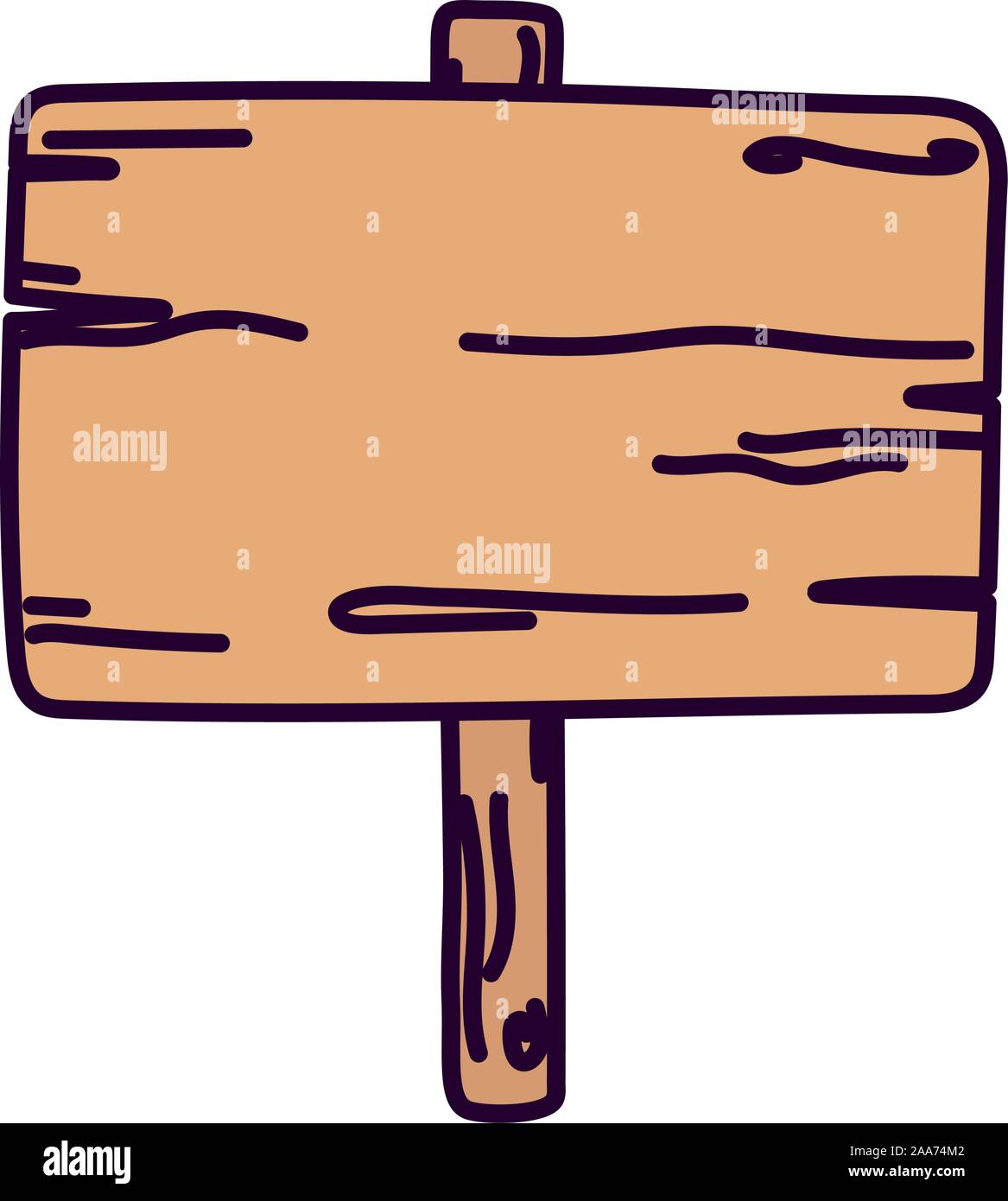 wooden sign board empty icon on white background vector illustration ...