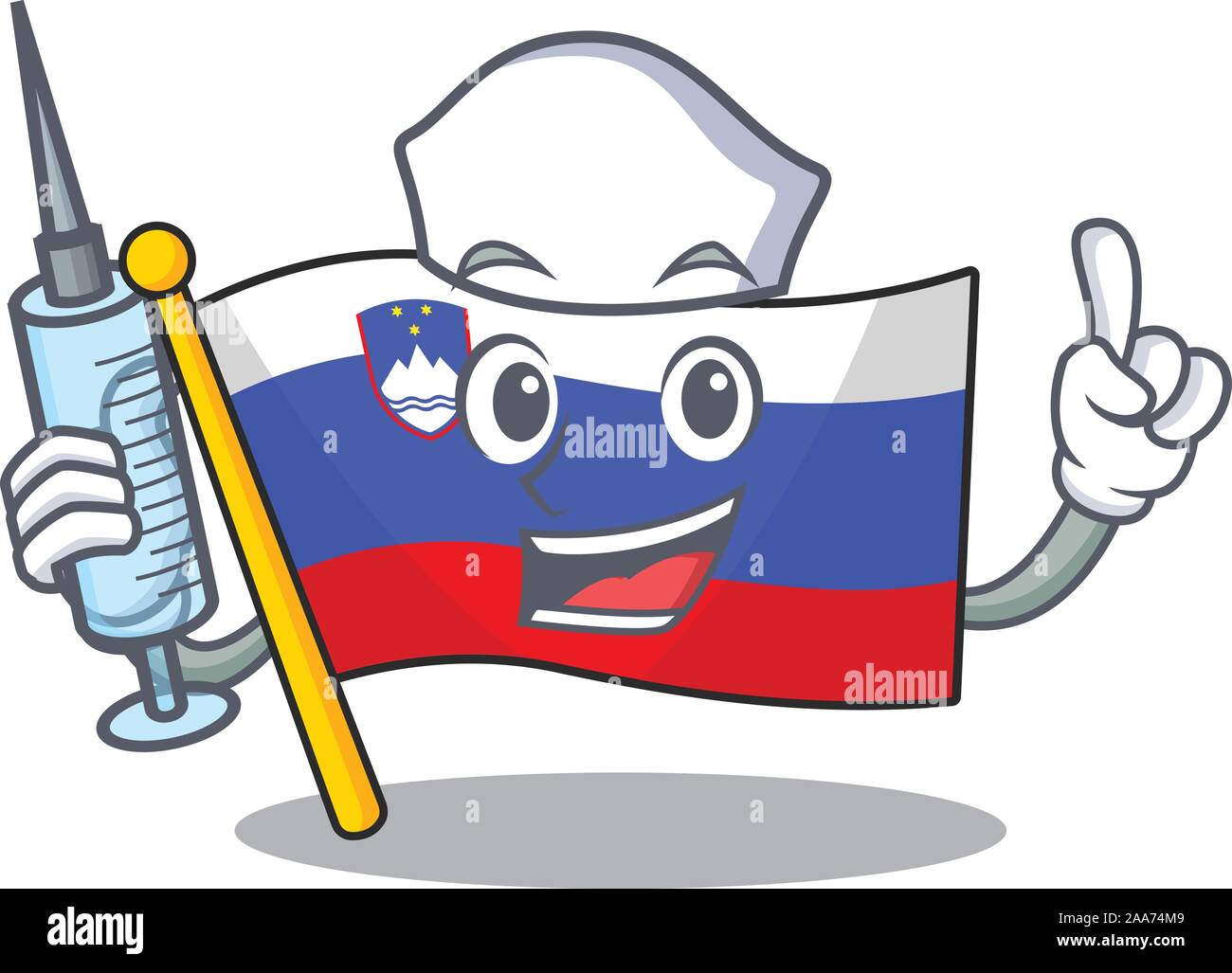 Flag slovenia cartoon with in nurse character Stock Vector Image & Art ...