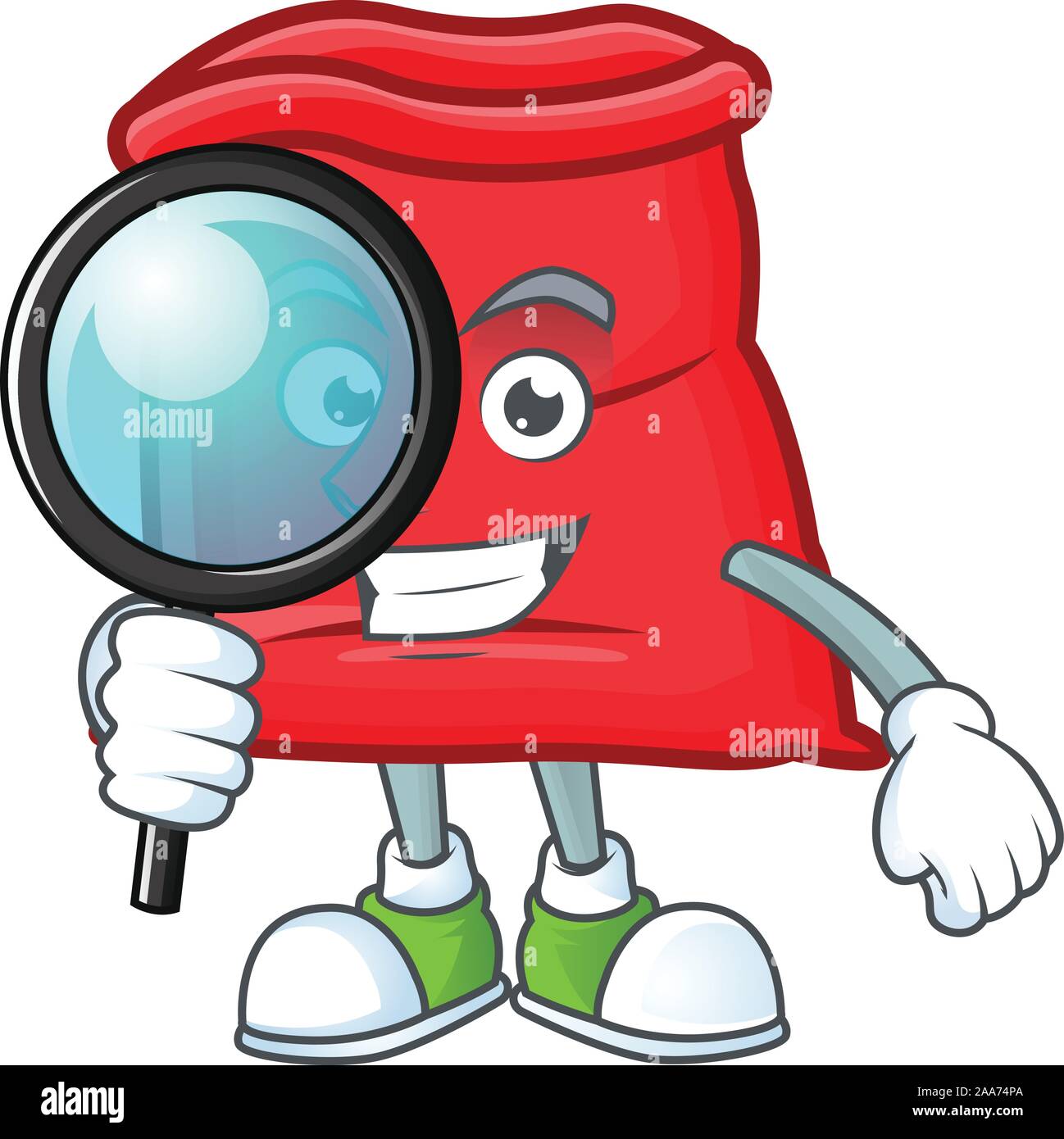 Character detective in the santa bag open Stock Vector Image & Art - Alamy