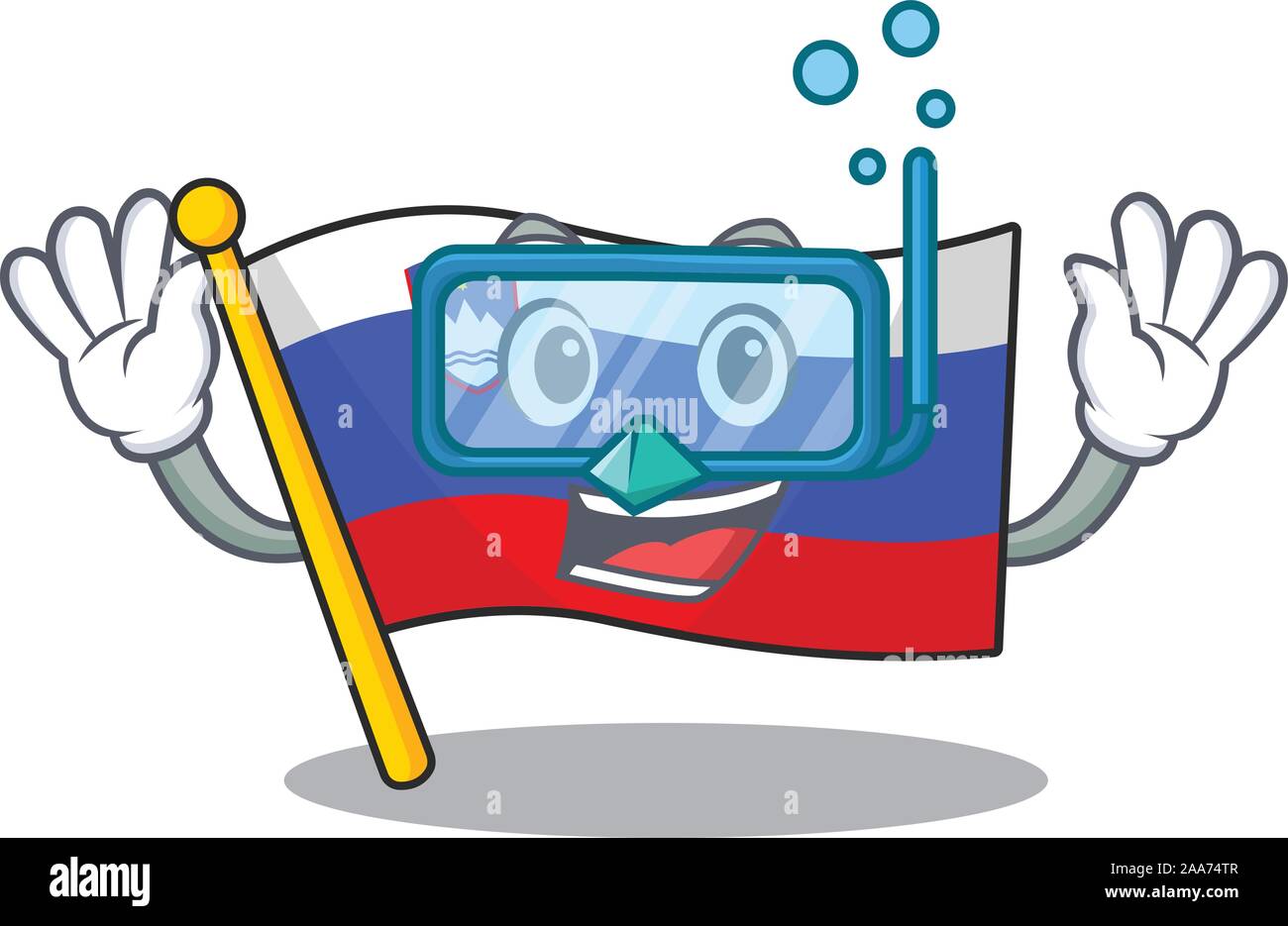 Flag slovenia cartoon with in diving character Stock Vector Image & Art ...
