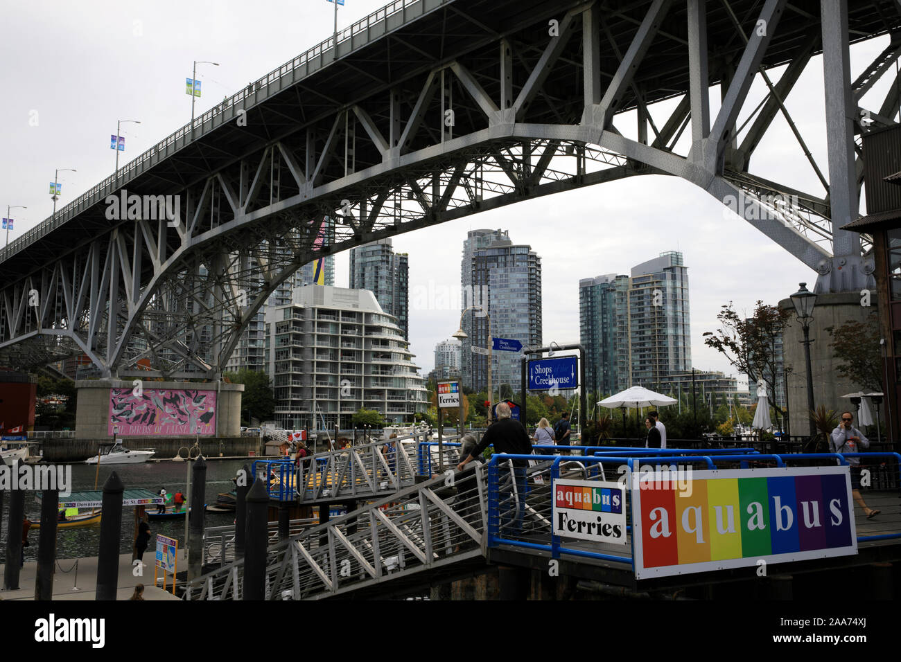 False Creek Bay alongside the Granville street bridge, Vancouver ...