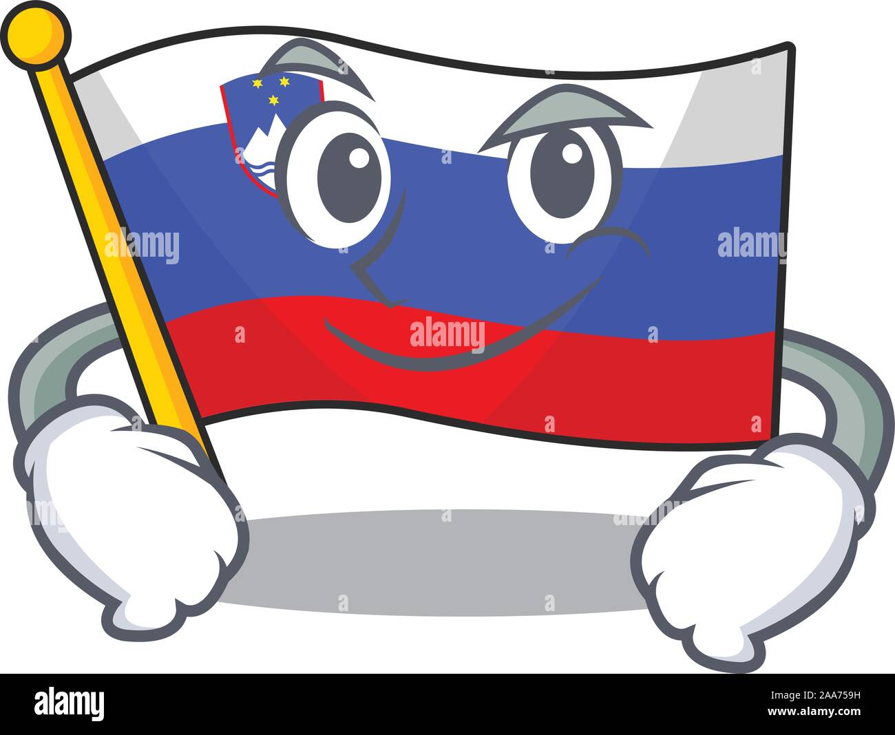 Flag slovenia cartoon with in smirking character Stock Vector Image ...