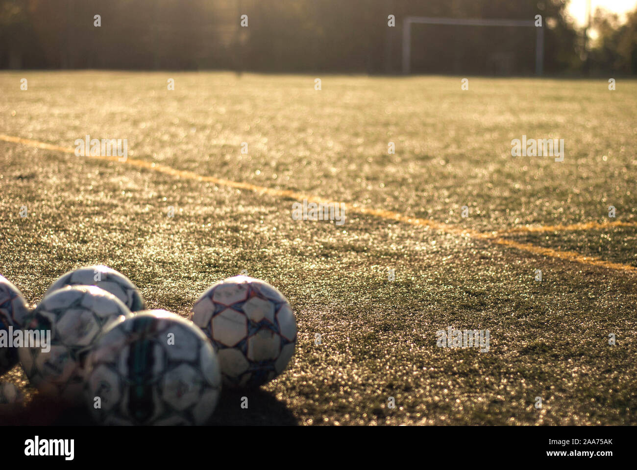 Soccer sunset / Football in the sunset Stock Photo - Alamy