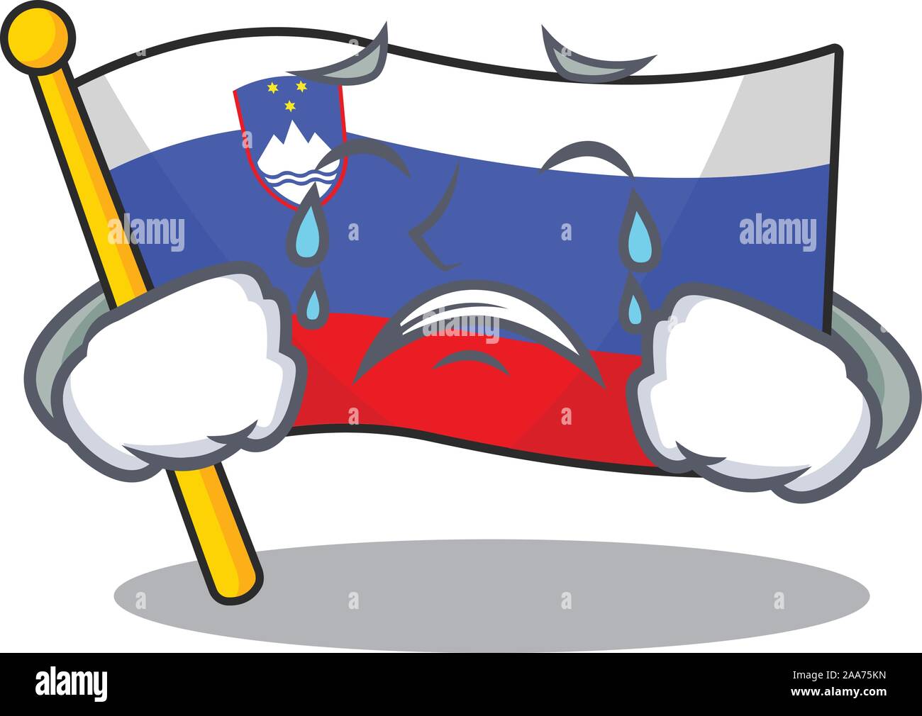 Slovenia flag waving wind isolated Stock Vector Images - Alamy