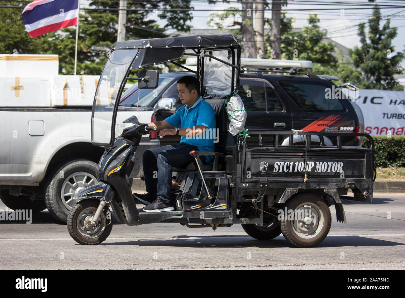 Chiangmai, Thailand - October 29 2019: Private Motorcycle for delivery ...