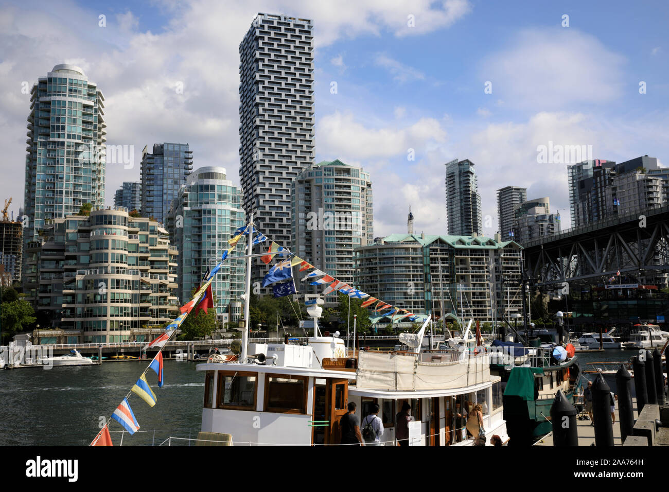 False Creek Bay alongside the Granville street bridge, Vancouver ...