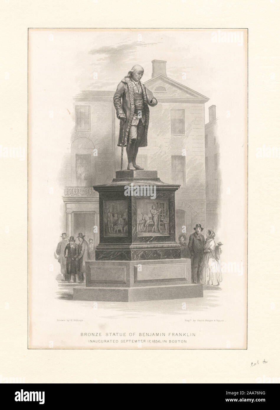 EM3299; Bronze statue of Benjamin Franklin inaugurated September 17 ...