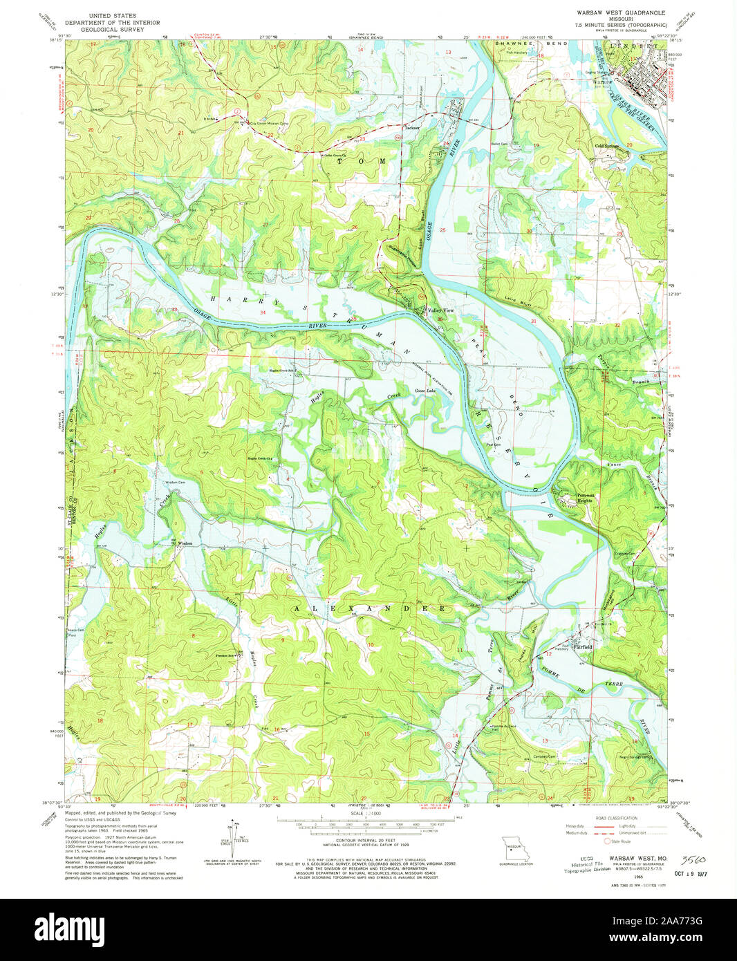 Warsaw missouri map Cut Out Stock Images & Pictures - Alamy