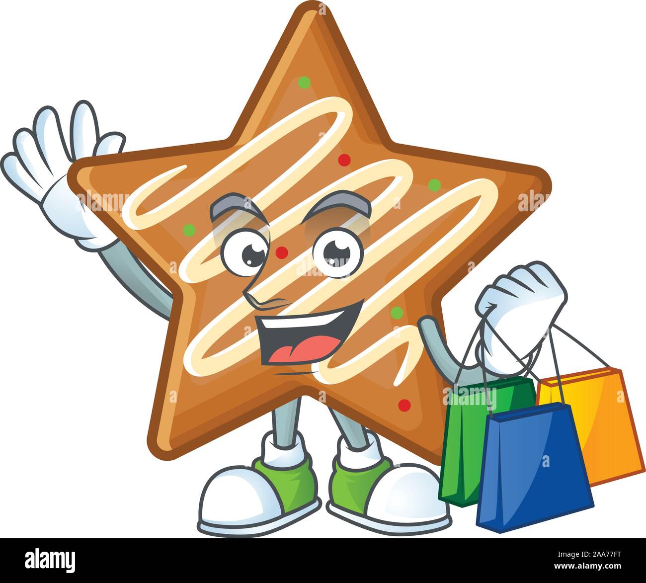 Star cookies cartoon with the mascot shopping Stock Vector Image & Art ...