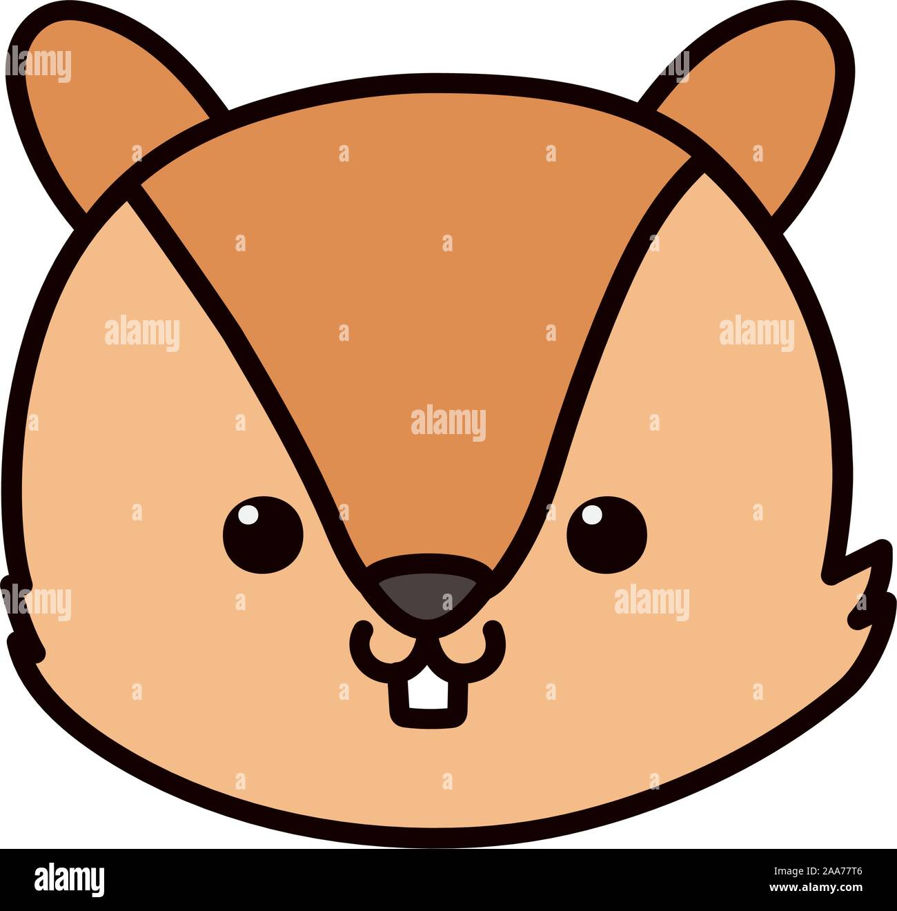 cute squirrel head cartoon icon on white background vector illustration ...