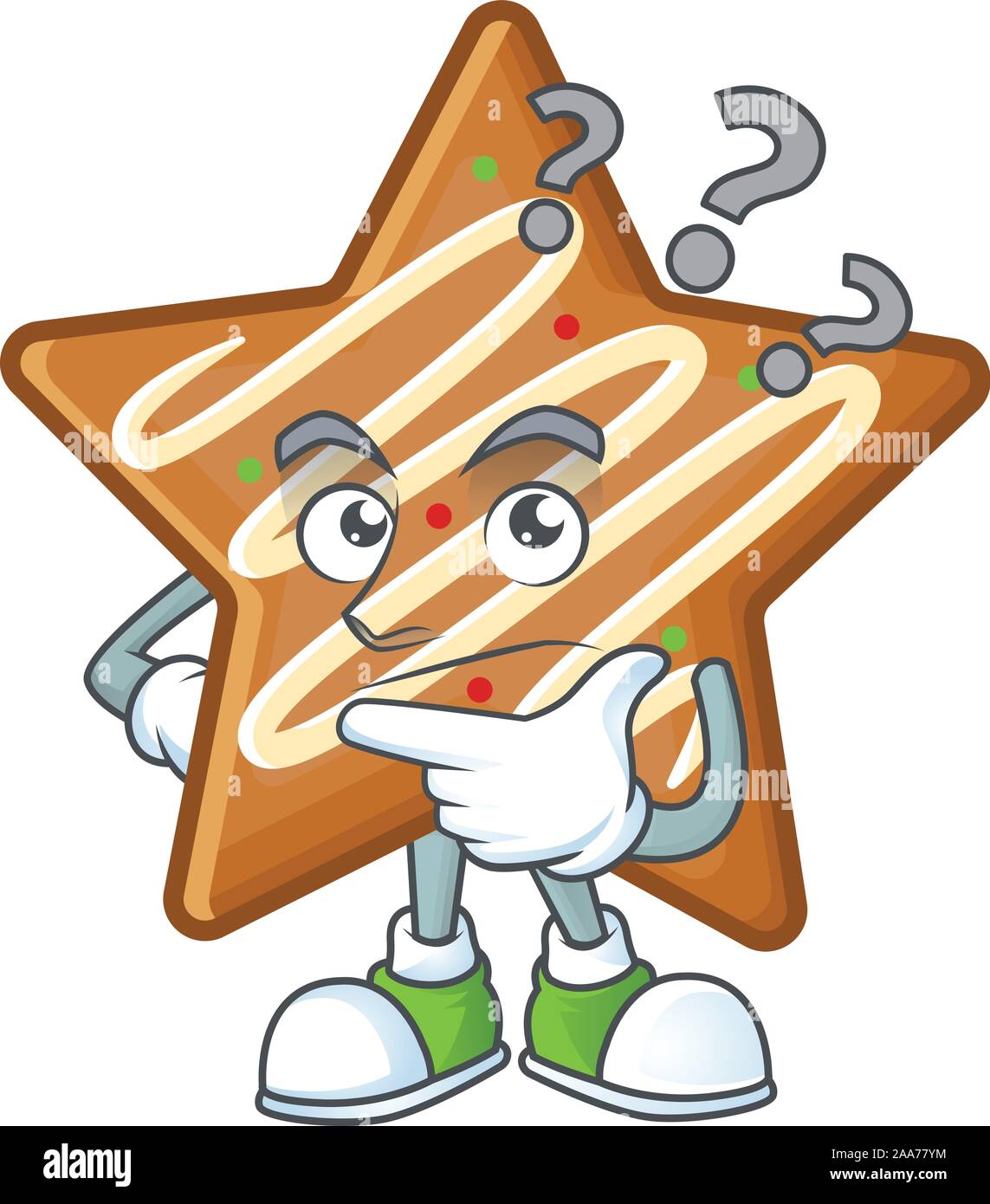 Delicious star cookies with character thinking shape Stock Vector Image ...