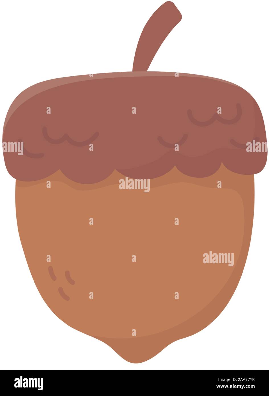 autumnal acorn nut on white background vector illustration Stock Vector ...