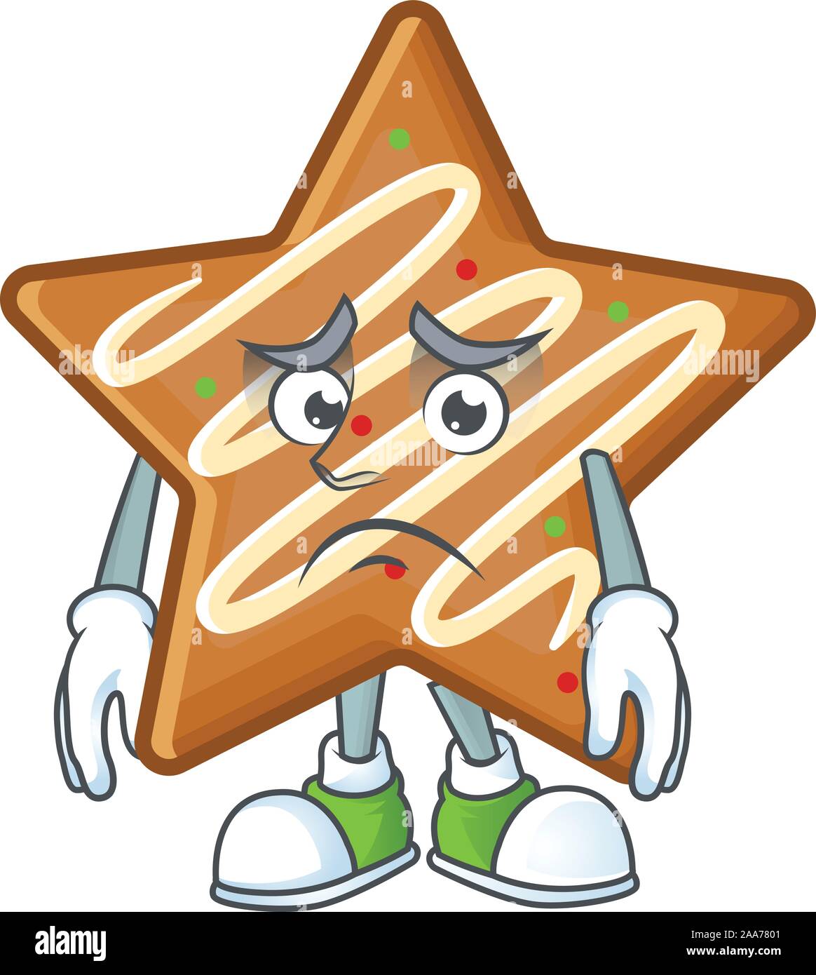 Delicious star cookies with character afraid shape Stock Vector Image ...