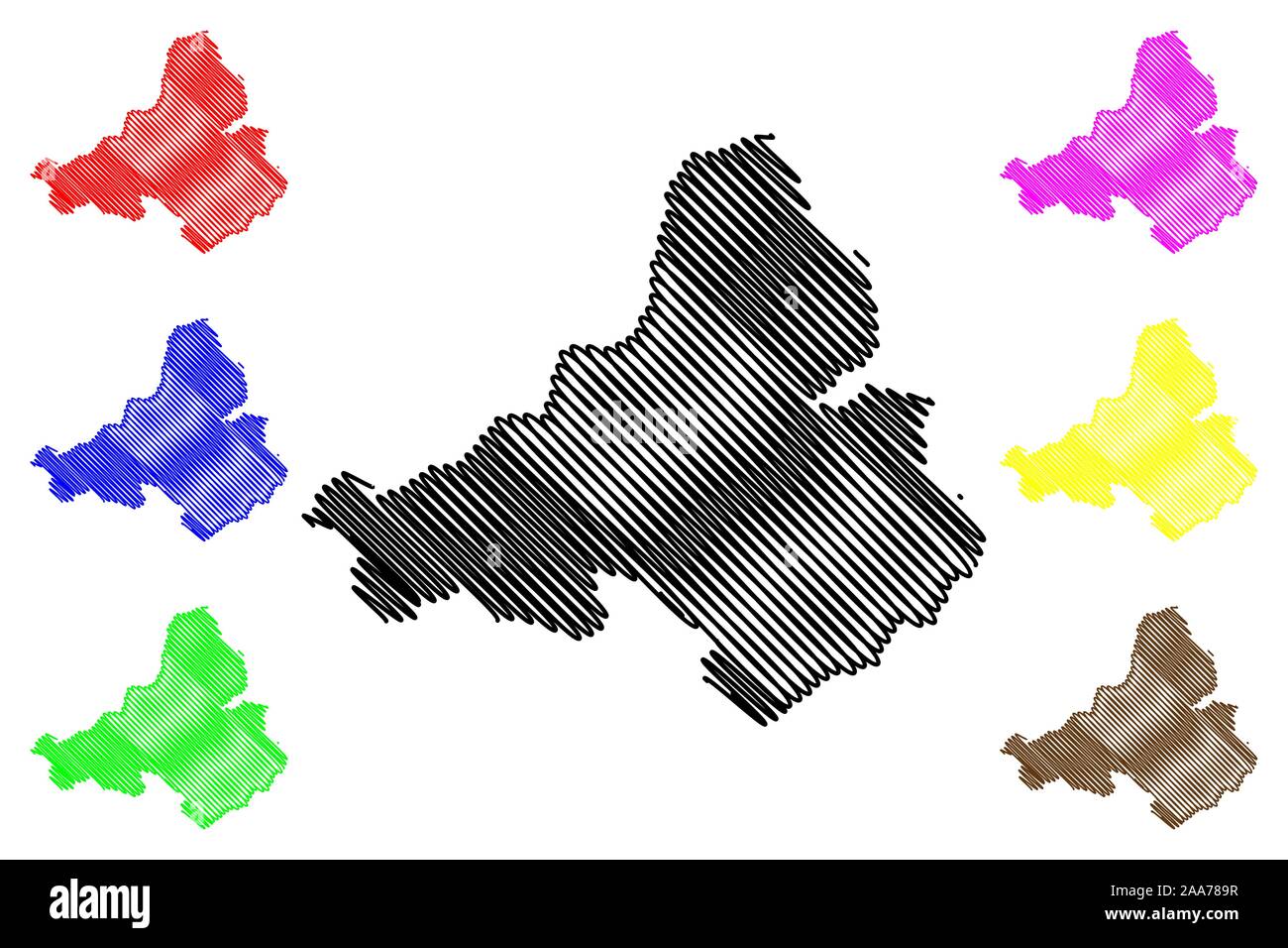 Trencin Region (Regions of Slovakia, Slovak Republic) map vector ...