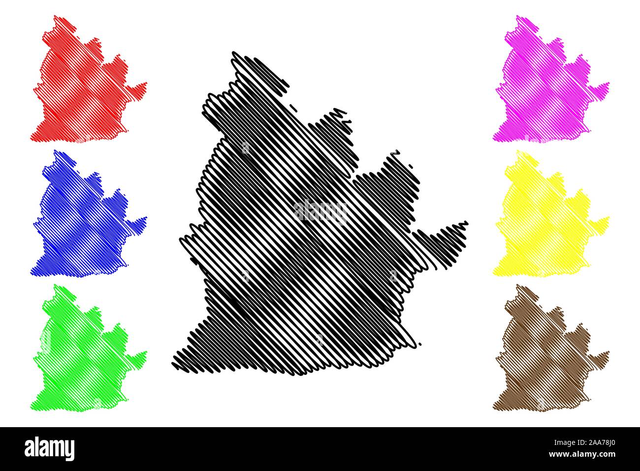 Nitra Region (Regions of Slovakia, Slovak Republic) map vector ...