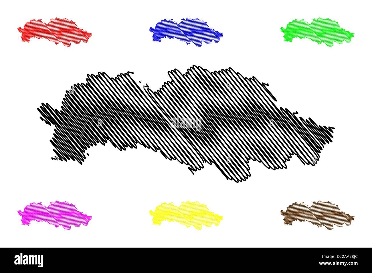 Presov Region (Regions of Slovakia, Slovak Republic) map vector ...
