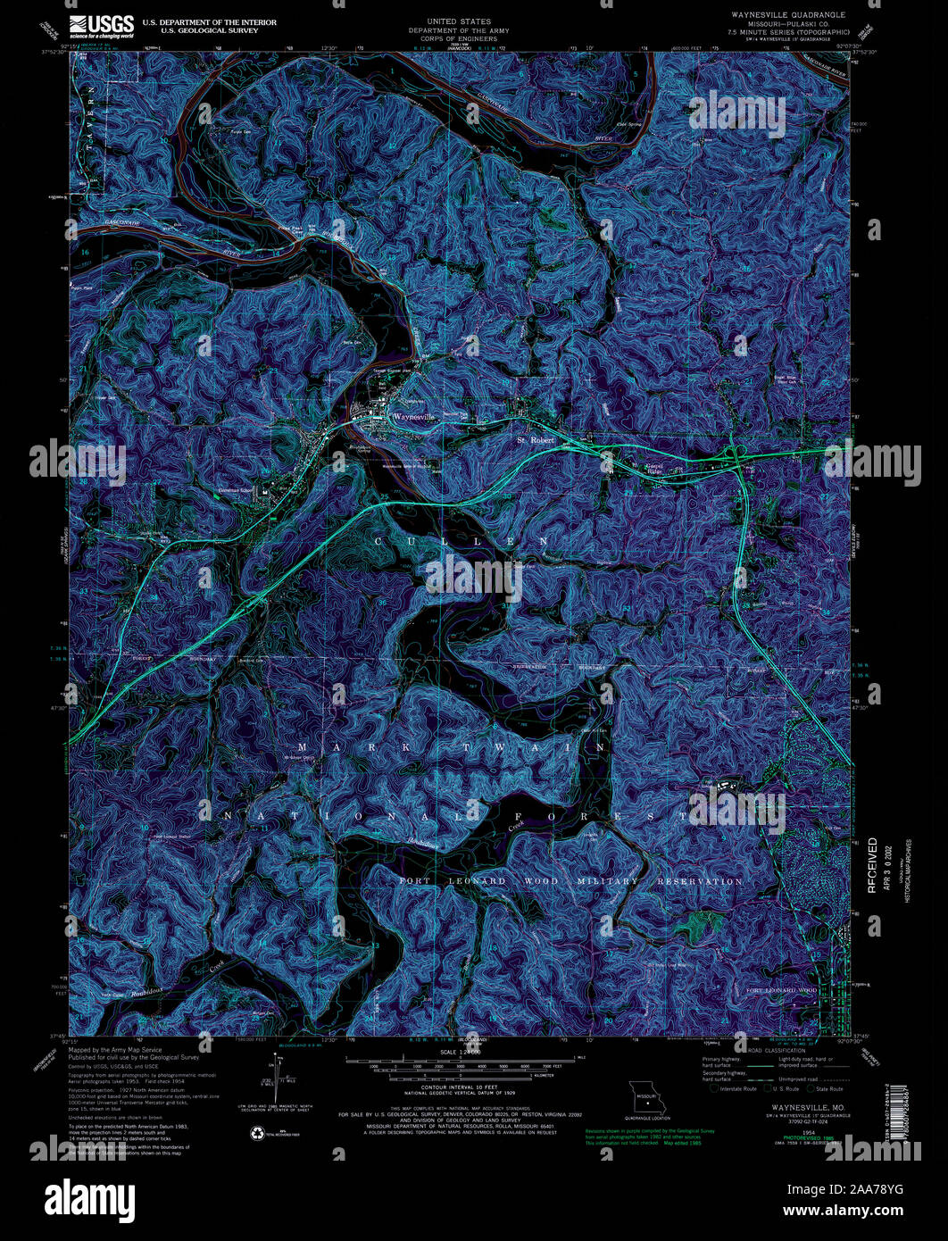 Waynesville missouri map hi-res stock photography and images - Alamy