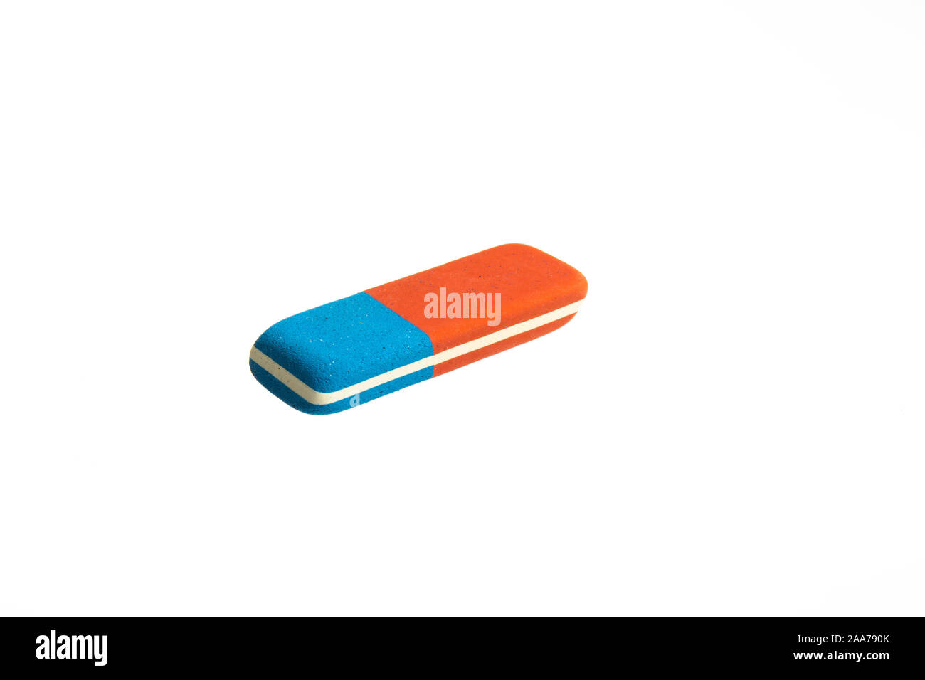 Blue and red rubber eraser isolated on a white background Stock Photo ...