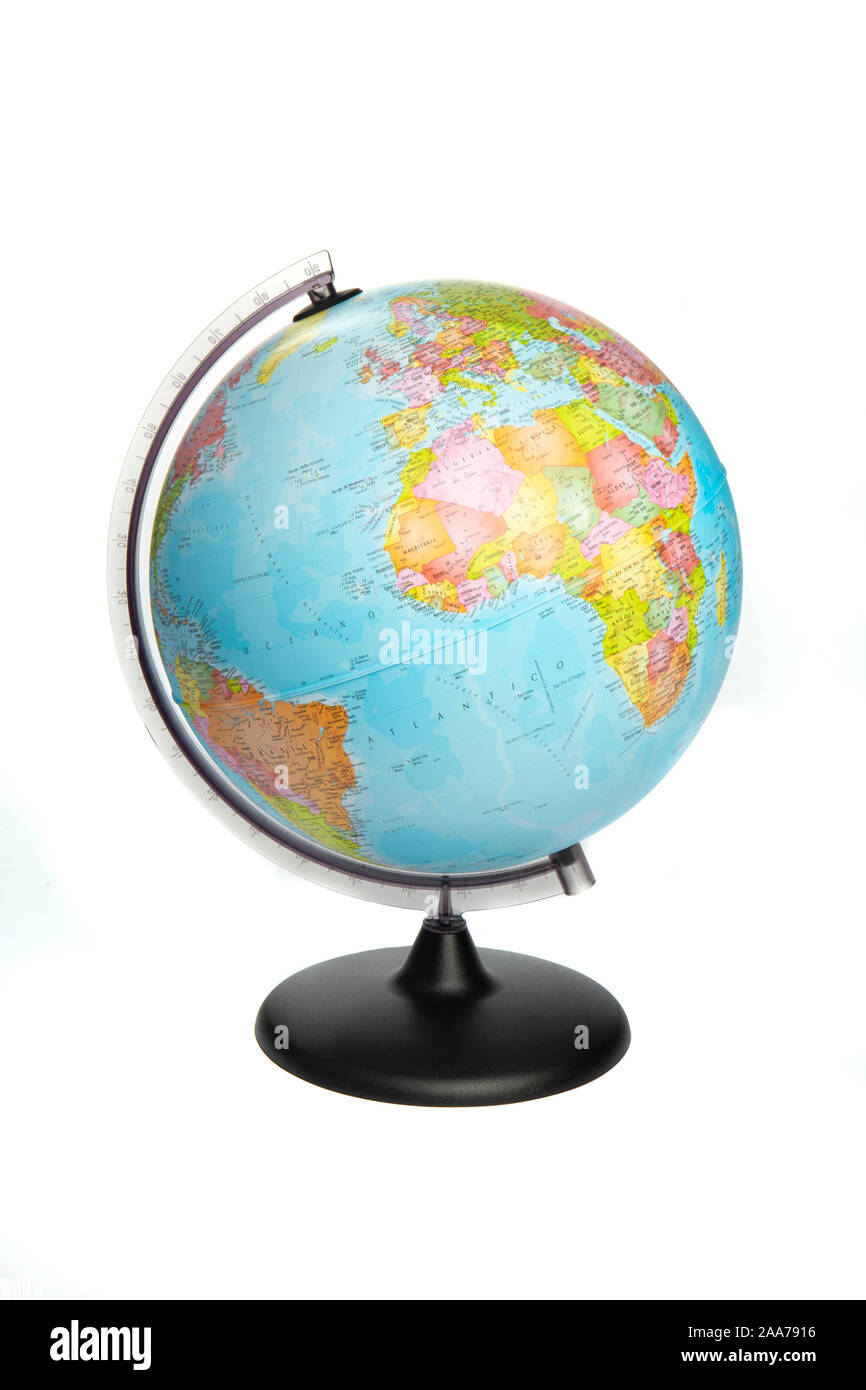 Globe isolated on a white background Stock Photo - Alamy