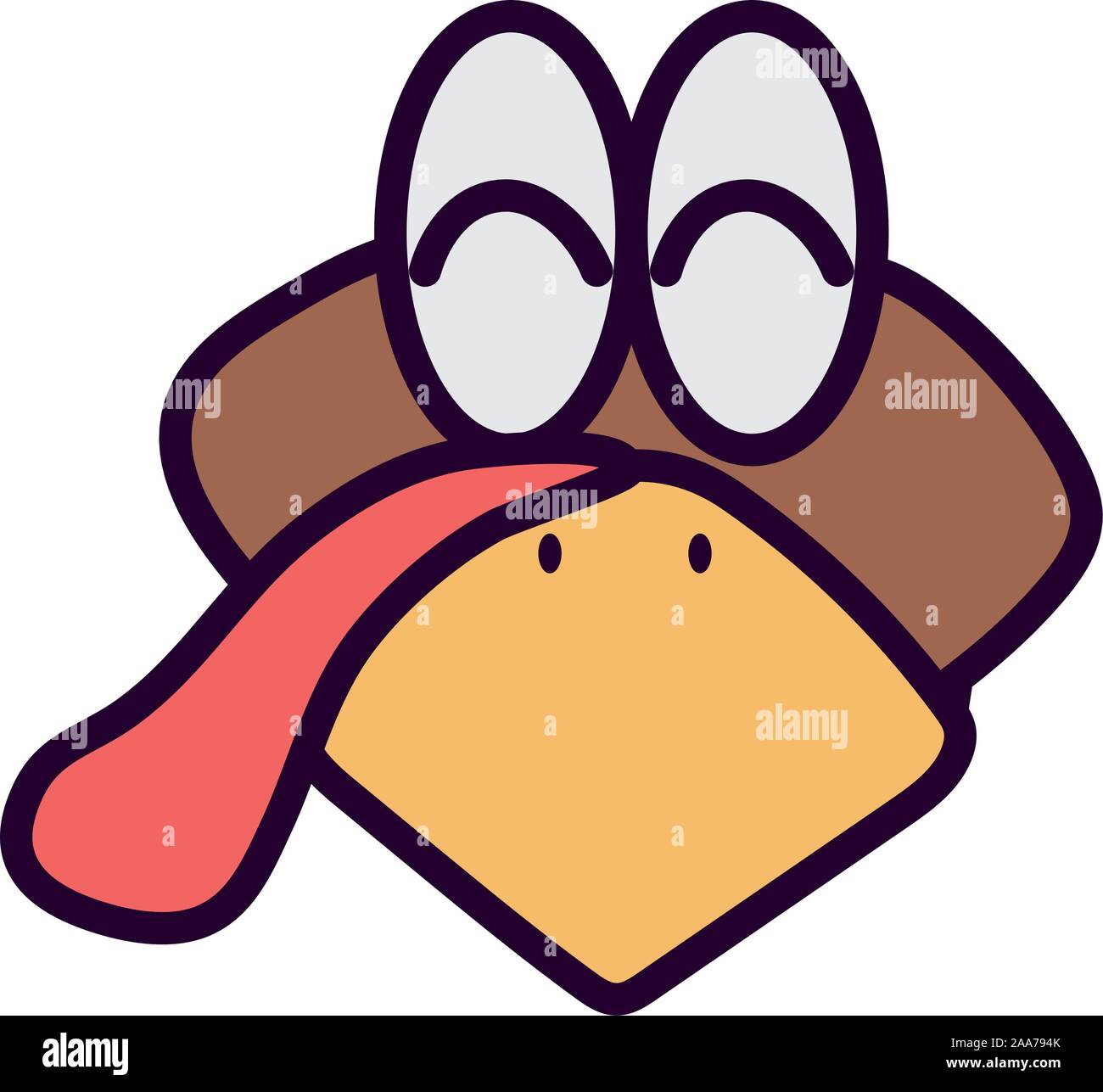 turkey head cartoon animal icon on white background vector illustration ...
