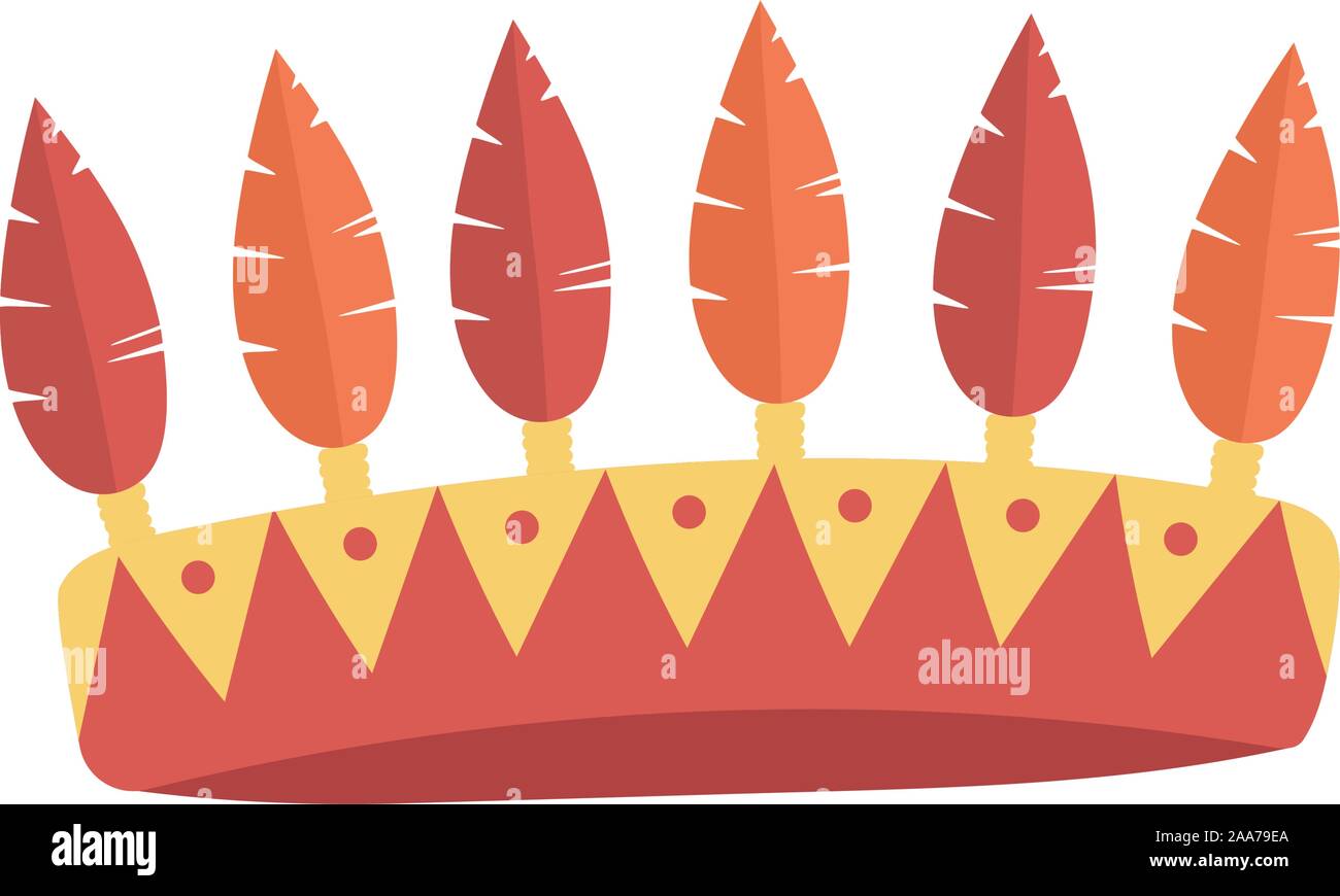 crown with feathers party decoration icon vector illustration Stock ...