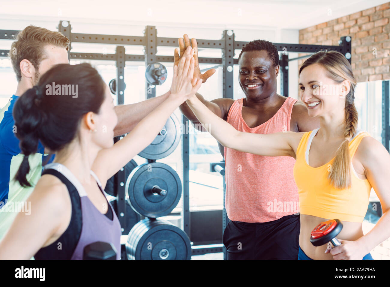 Having fun in gym hi-res stock photography and images - Alamy