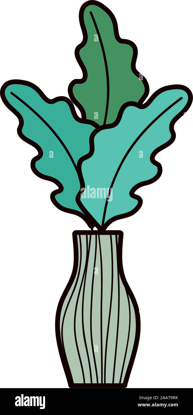 glass vase plant decoration ornament icon vector illustration Stock ...