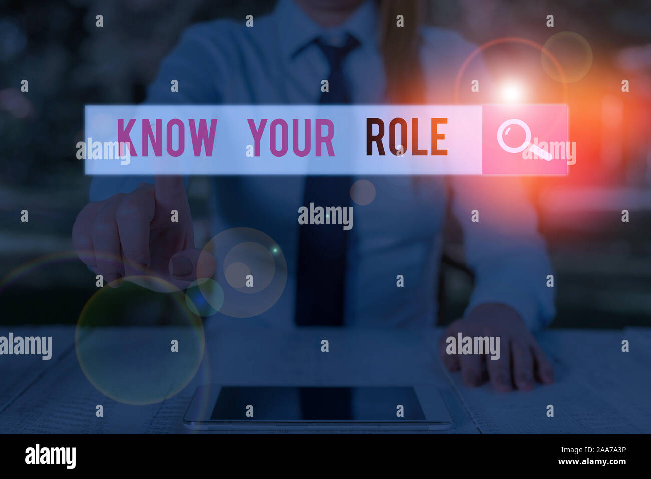 Writing note showing Know Your Role. Business concept for end acting ...