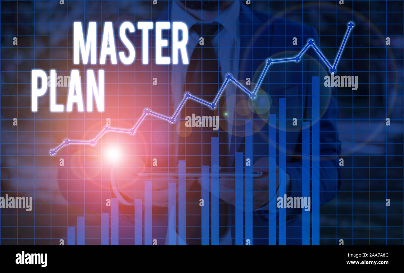 Handwriting text Master Plan. Conceptual photo dynamic longterm ...