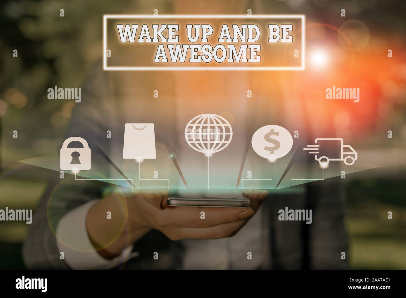 Handwriting text writing Wake Up And Be Awesome. Conceptual photo Rise ...