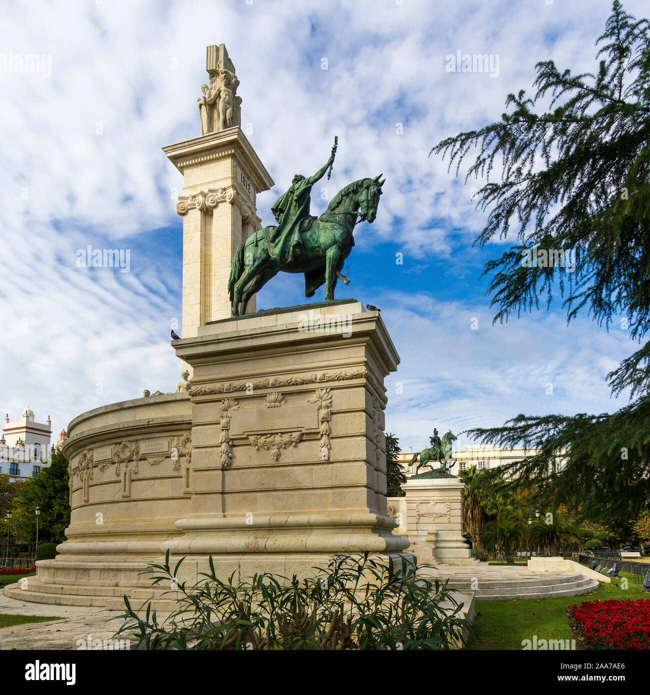 Monument to the Constitution of 1812 Detail Cadiz Andalusia Spain Stock ...