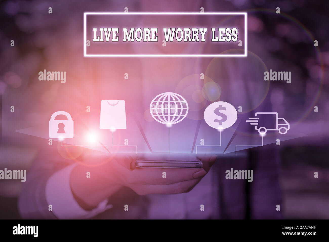 Handwriting text writing Live More Worry Less. Conceptual photo Have a ...