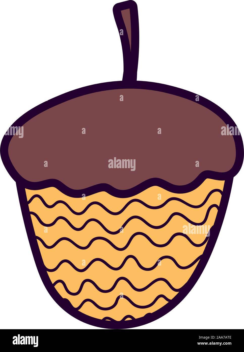 acorn nut nature on white background vector illustration Stock Vector ...