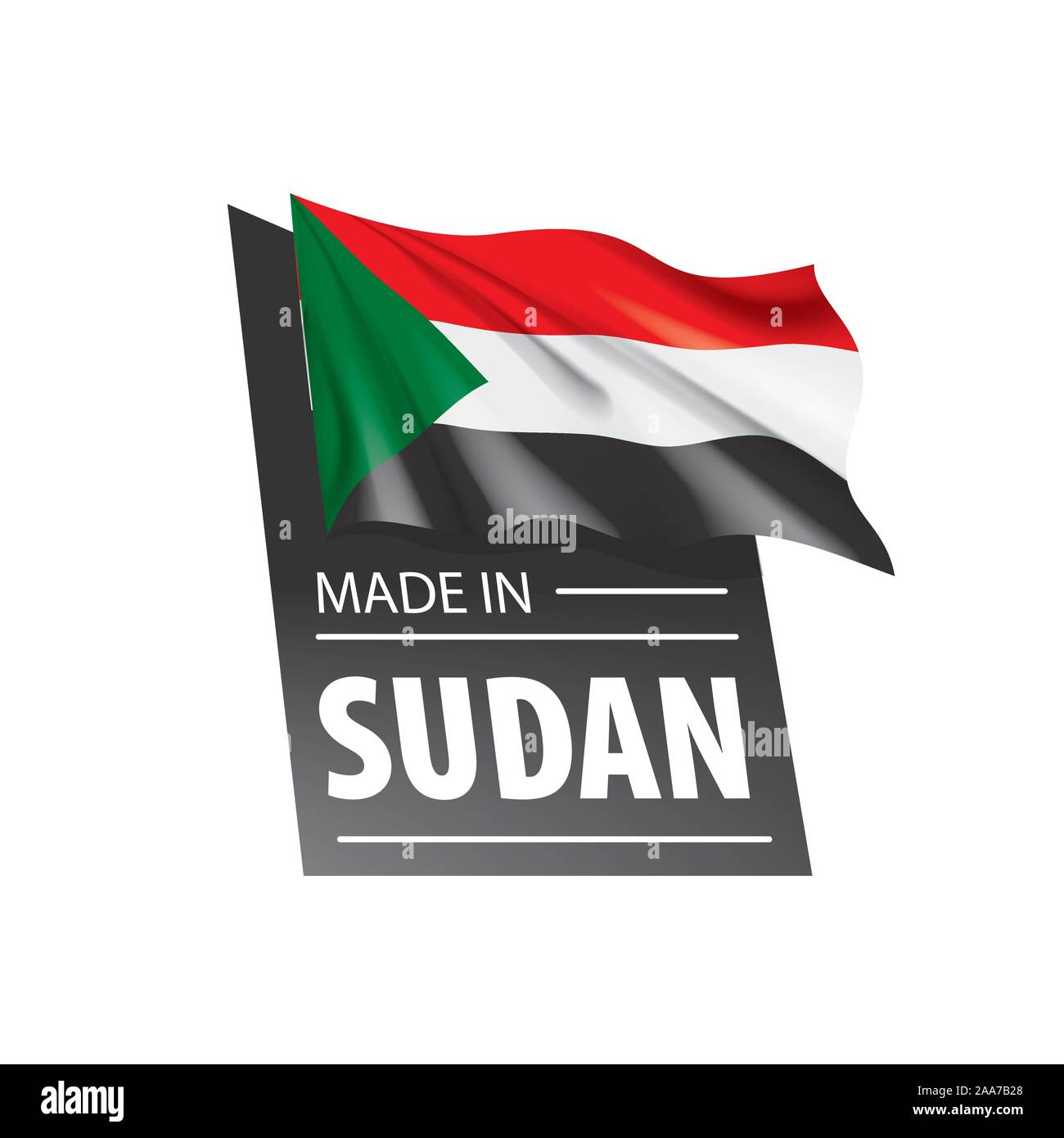 Sudan flag, vector illustration on a white background Stock Vector ...