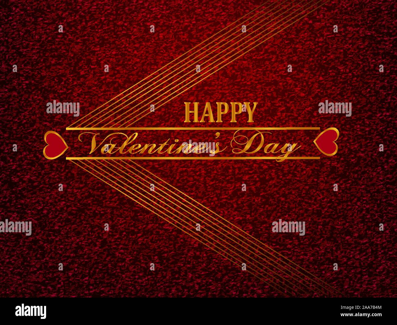 Happy Valentine's Day vintage lettering greeting card on red background ...