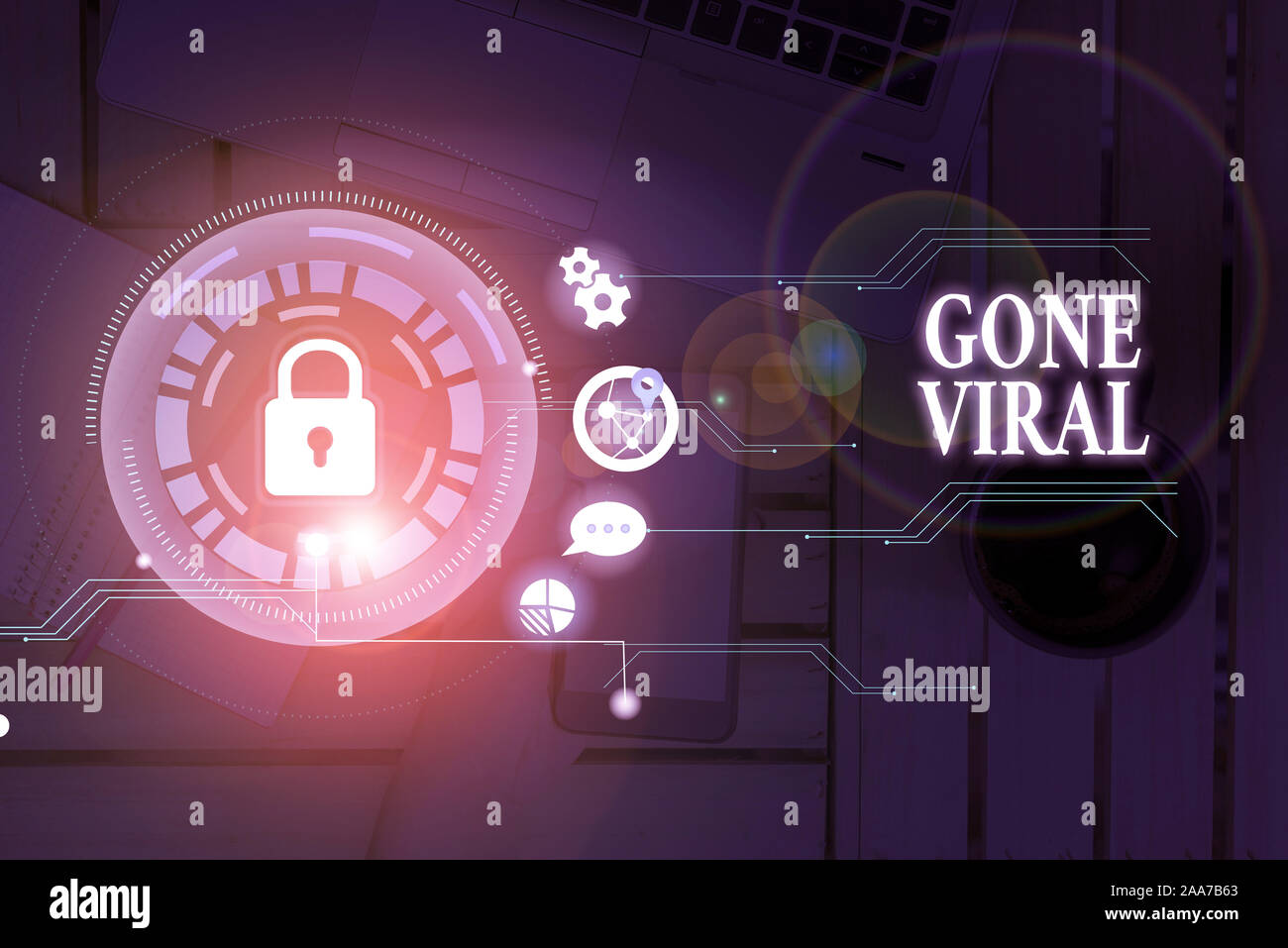 Conceptual hand writing showing Gone Viral. Concept meaning link that ...