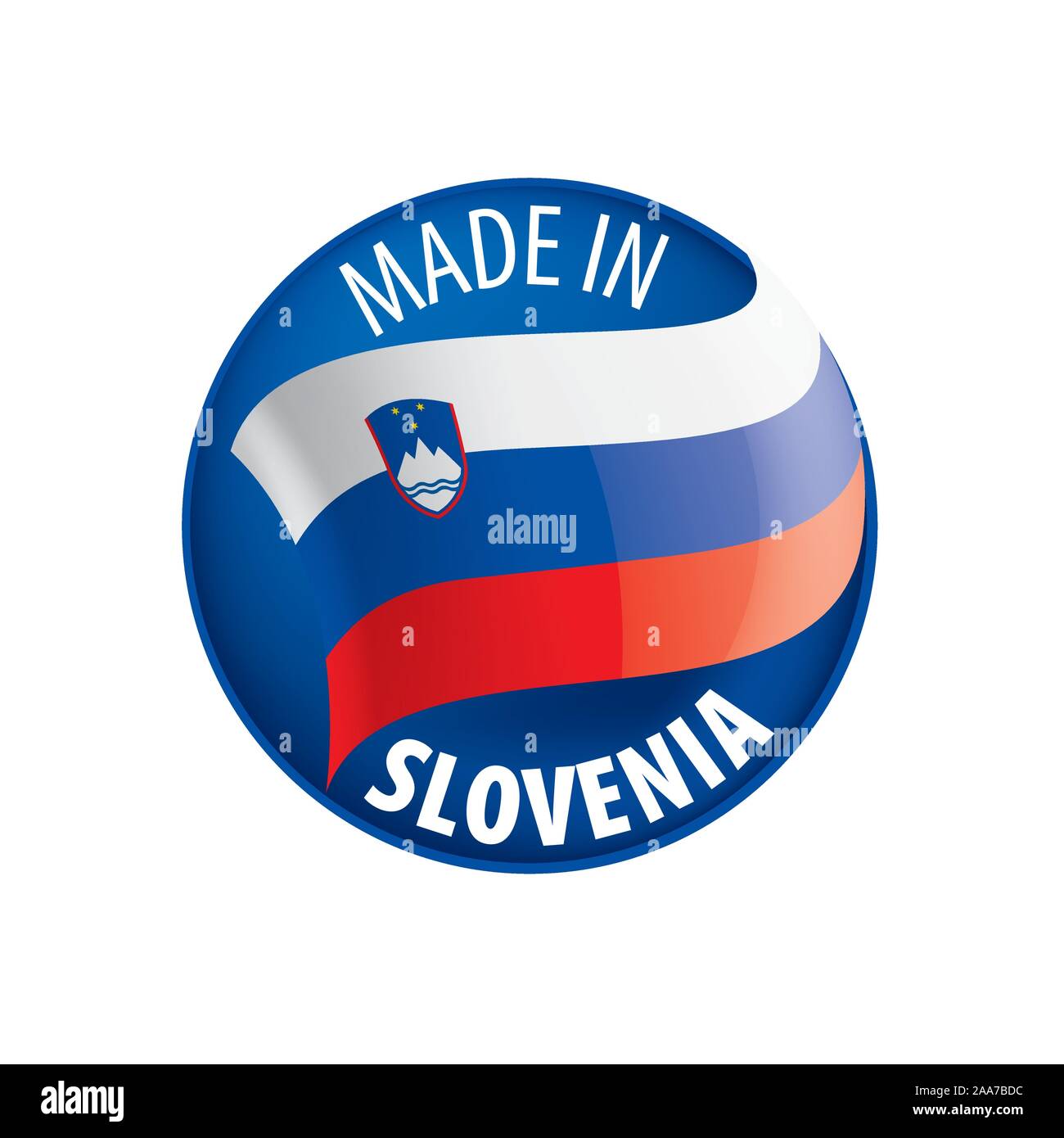 Slovenia flag, vector illustration on a white background Stock Vector ...