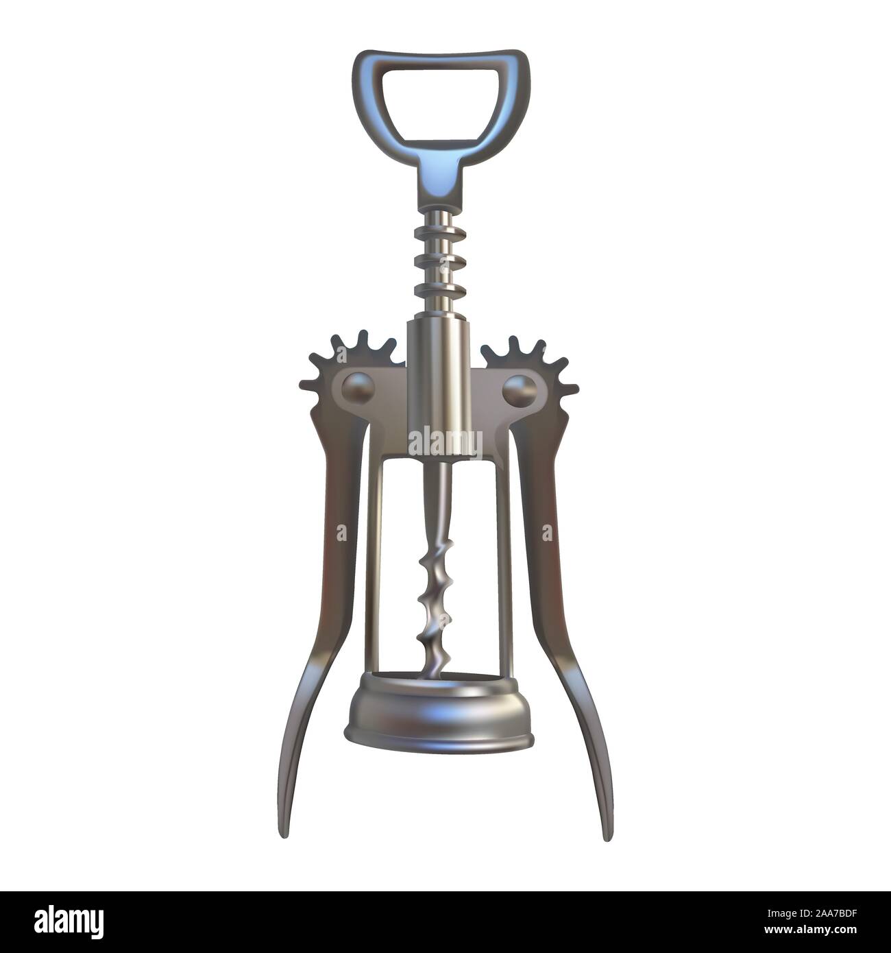 Realistic corkscrew for opening wine bottles. Vector illustration ...
