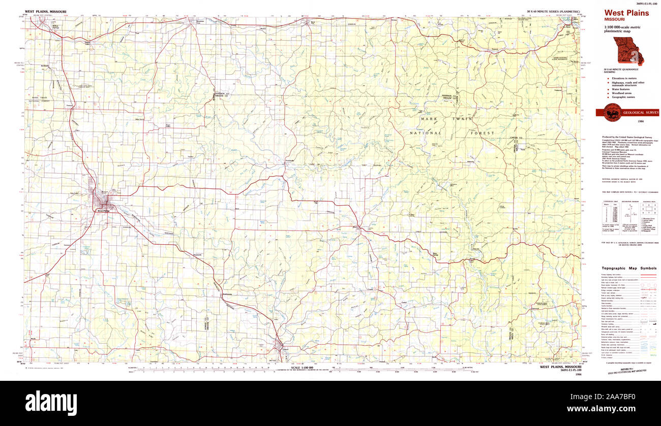 West plains missouri map hi-res stock photography and images - Alamy