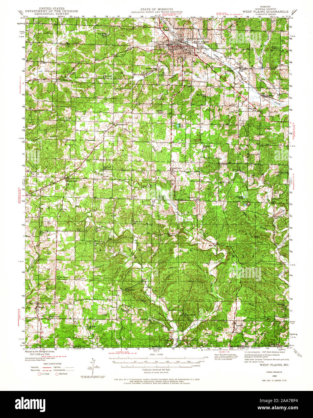 West plains missouri map hi-res stock photography and images - Alamy