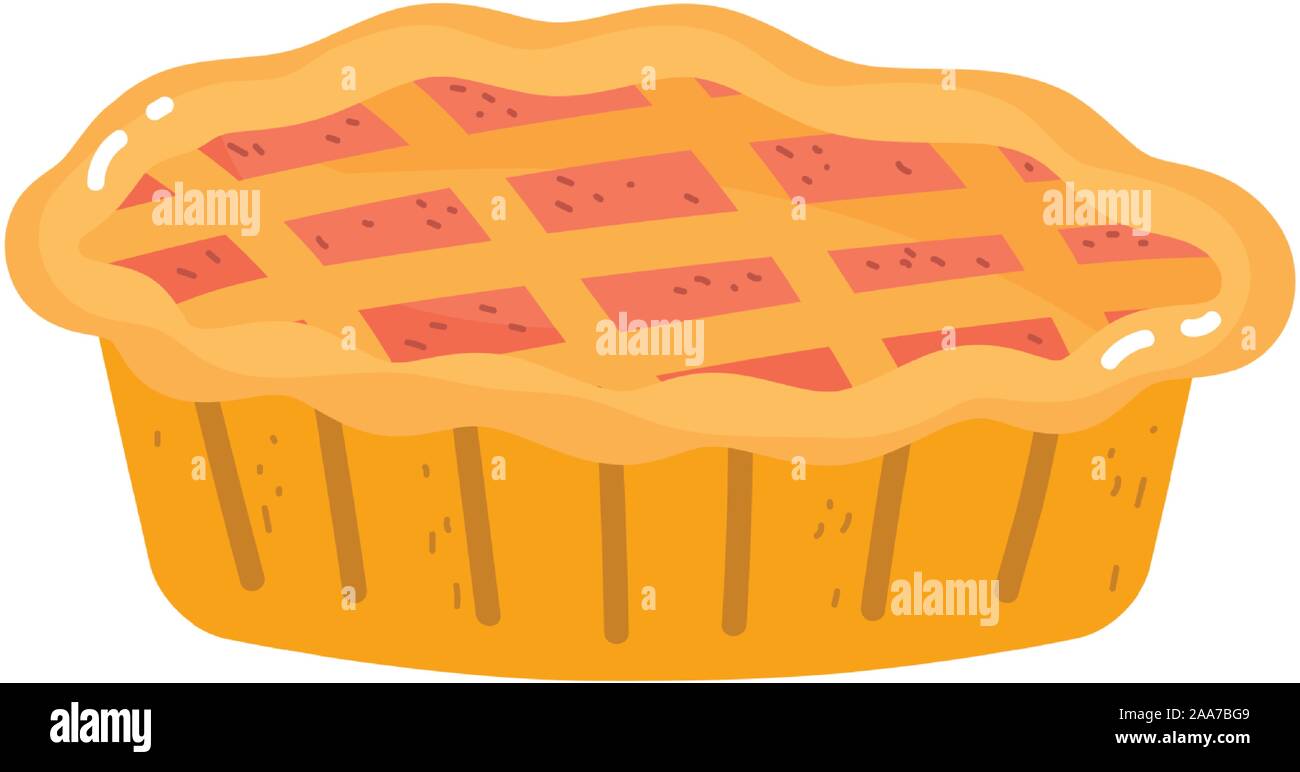 Sweet Pie Dessert On White Background Vector Illustration Stock Vector