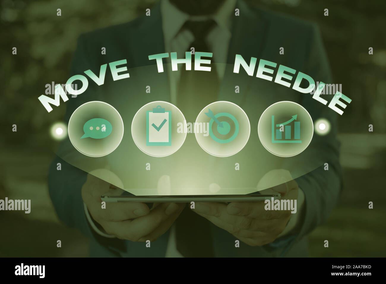Text sign showing Move The Needle. Business photo showcasing Make a ...