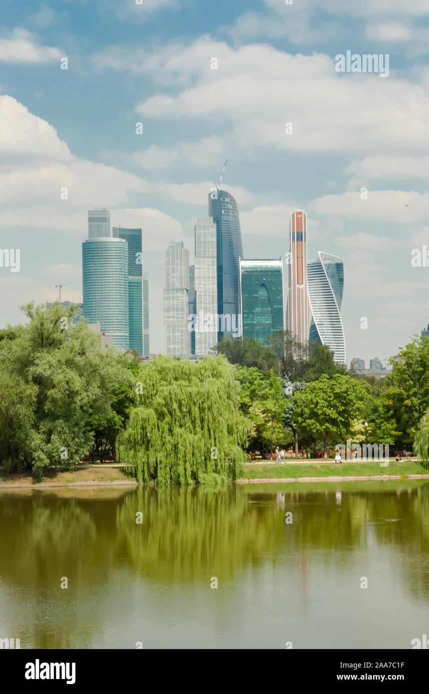 moscow city view of Novodevichy Park russia Stock Photo - Alamy