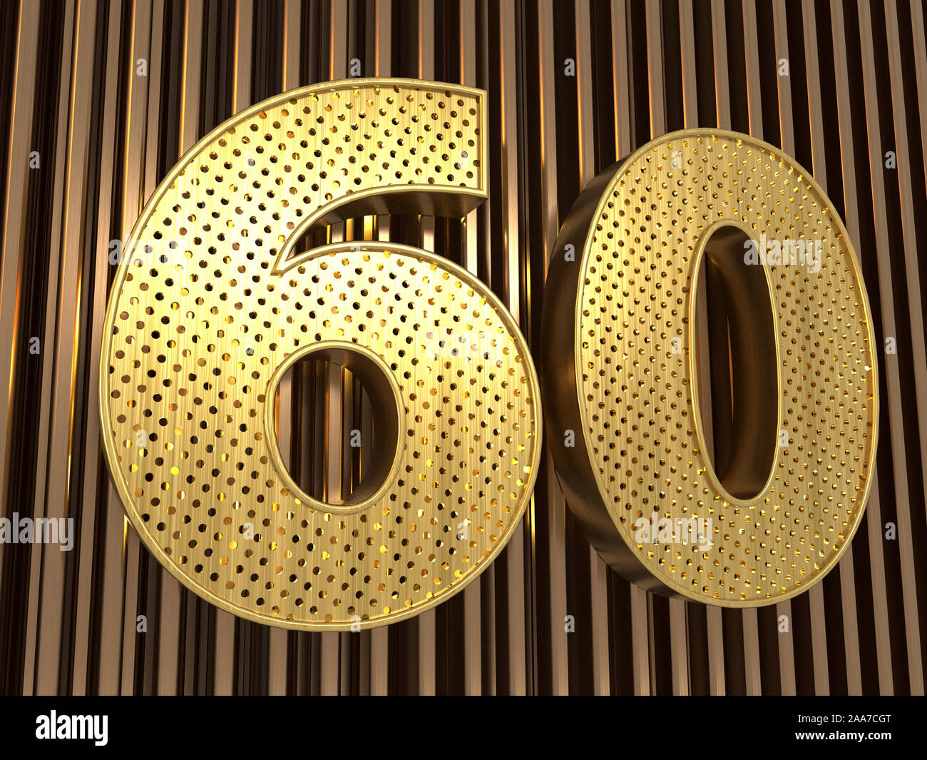 3d number 60 gold hi-res stock photography and images - Alamy
