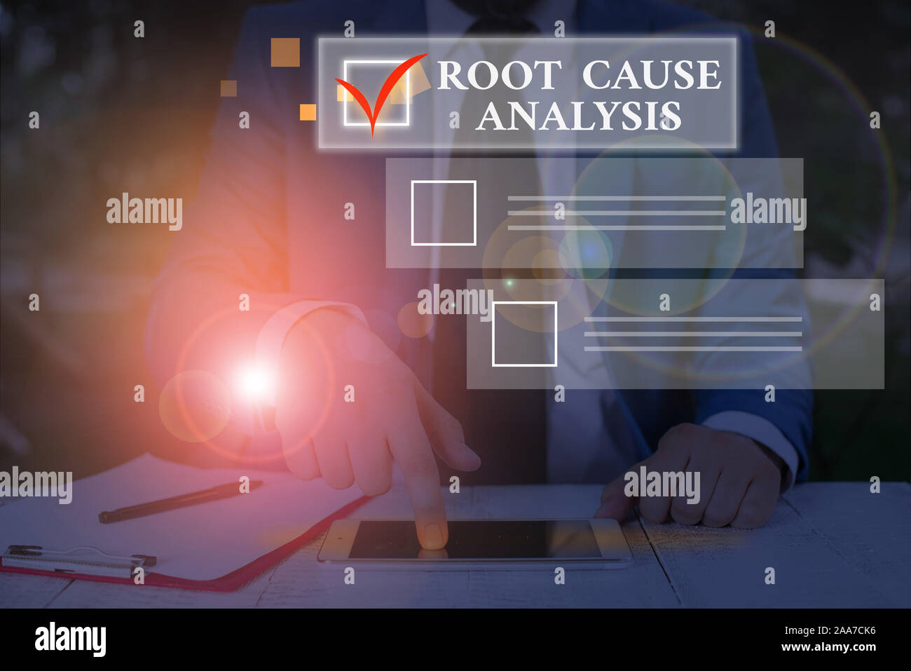 Conceptual hand writing showing Root Cause Analysis. Concept meaning Method of Problem Solving ...