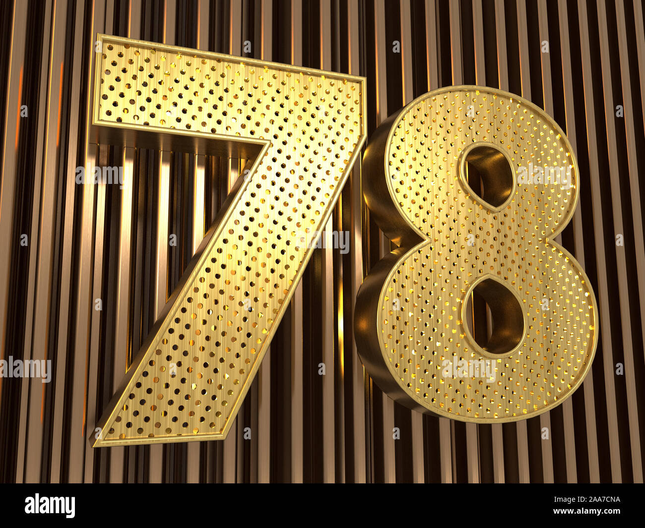 number 78 (number seventy-eight) perforated with small holes on the ...