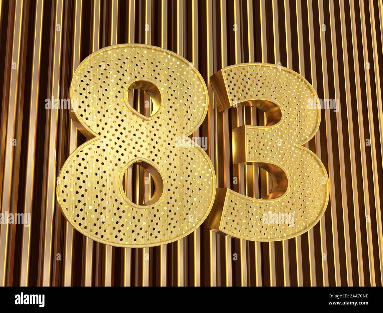 number 83 (number eighty-three) perforated with small holes on the ...