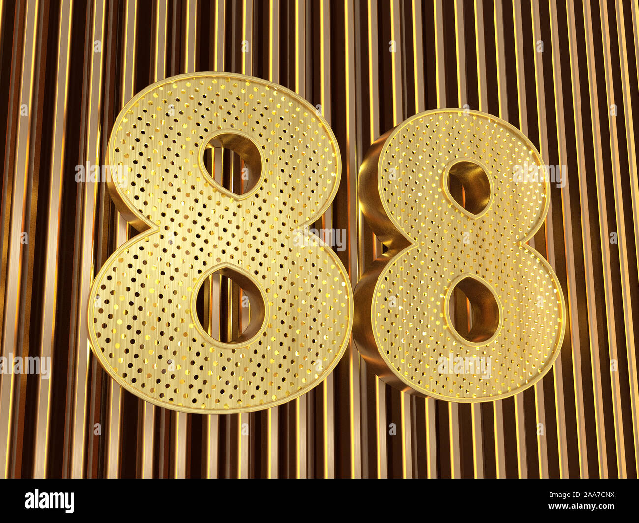 number 88 (number eighty-eight) perforated with small holes on the ...